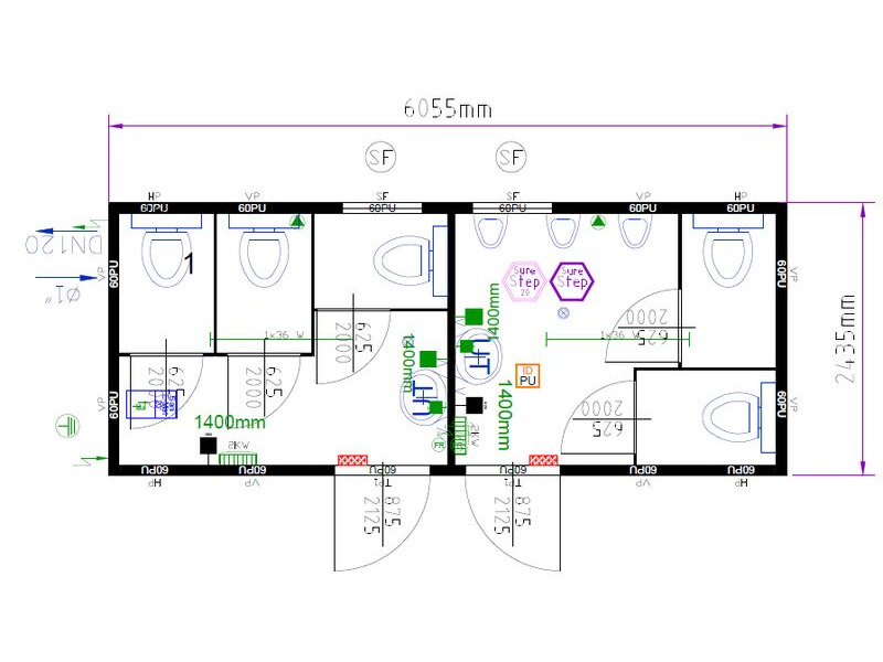 SHIPPING CONTAINERS 20ft toilet cabin CTX2032 | | Toilet Blocks | New ...