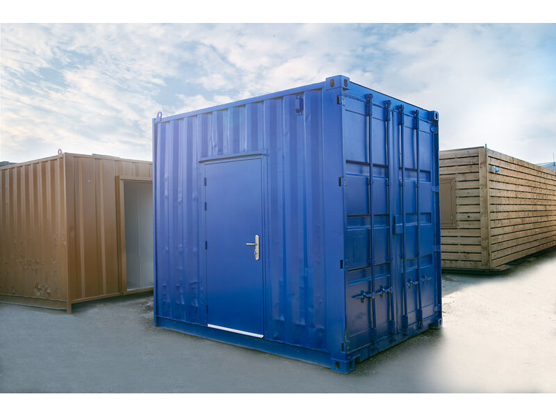 SHIPPING CONTAINERS Used 10ft Ply Lined Container with Personnel Door ...